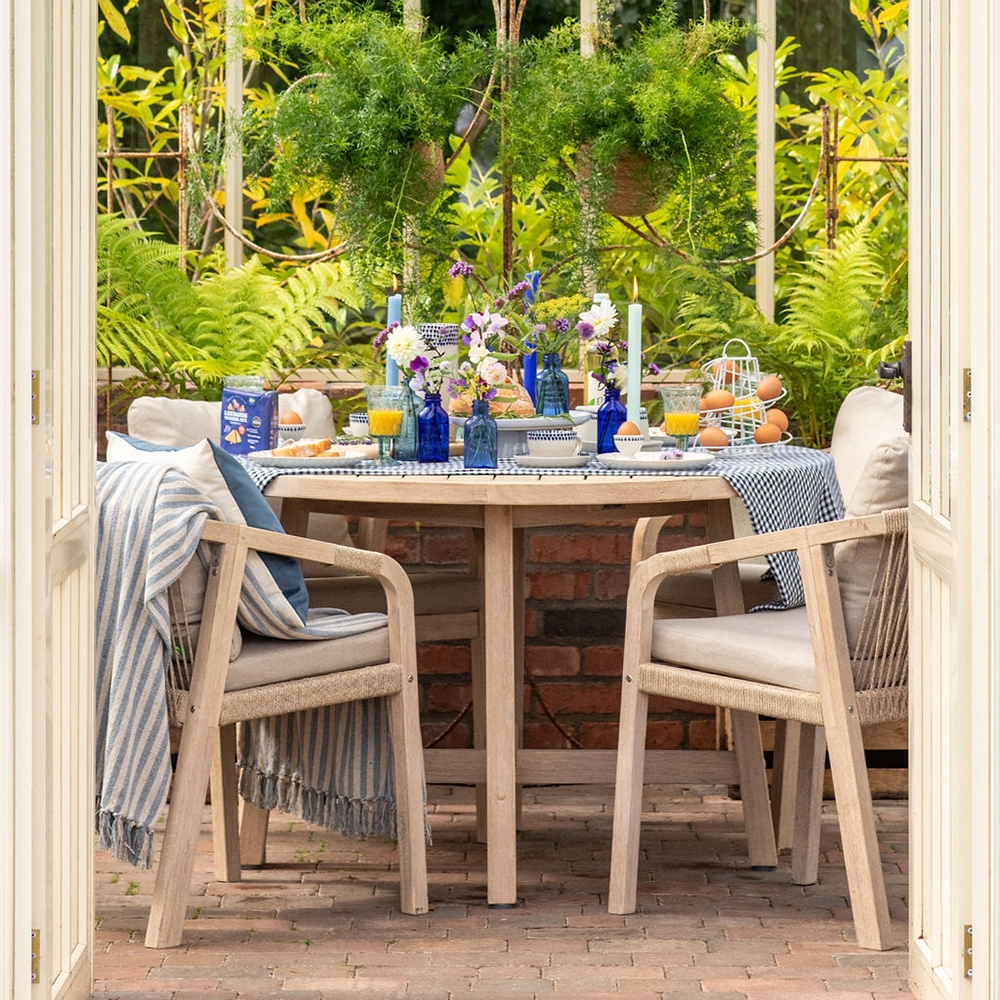 Kettler Cora Rope 4 Seater Round Table Dining Set - Beetham Nurseries