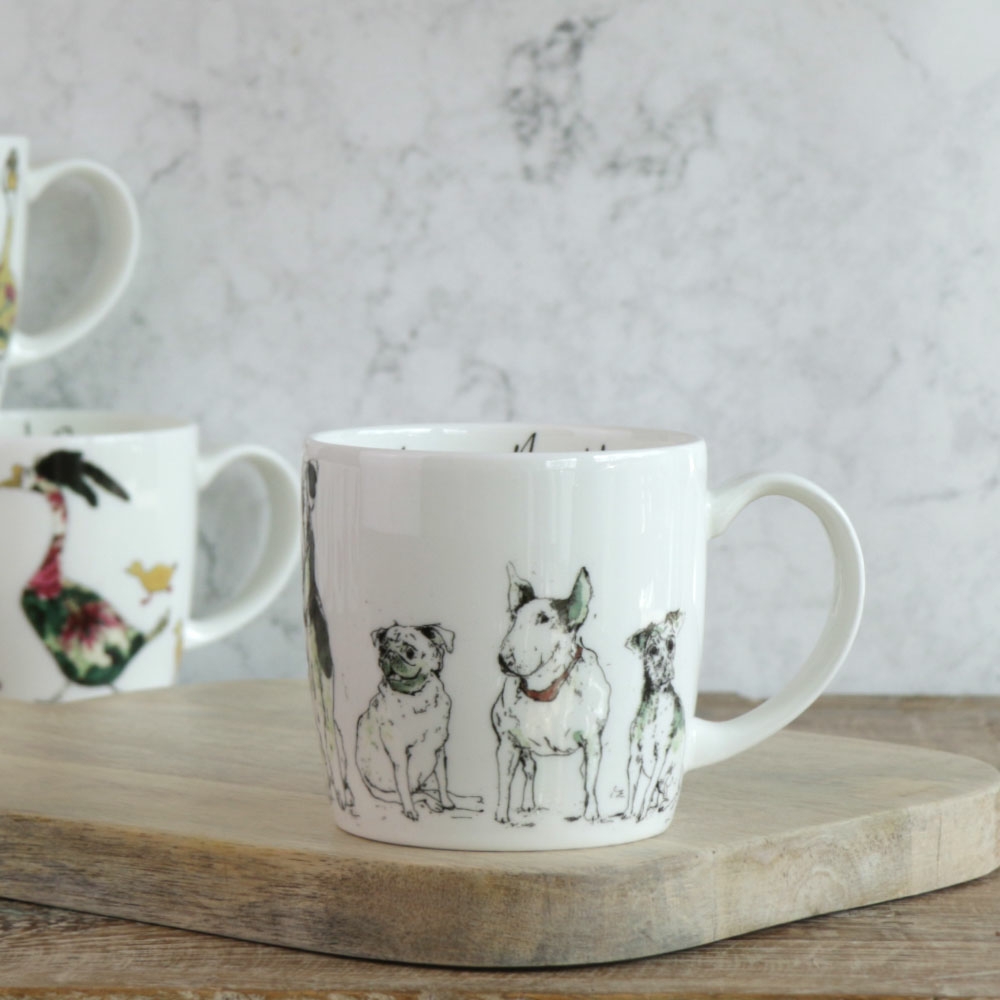 Morning Assembly Dog Mug by Anna Wright - Beetham Nurseries