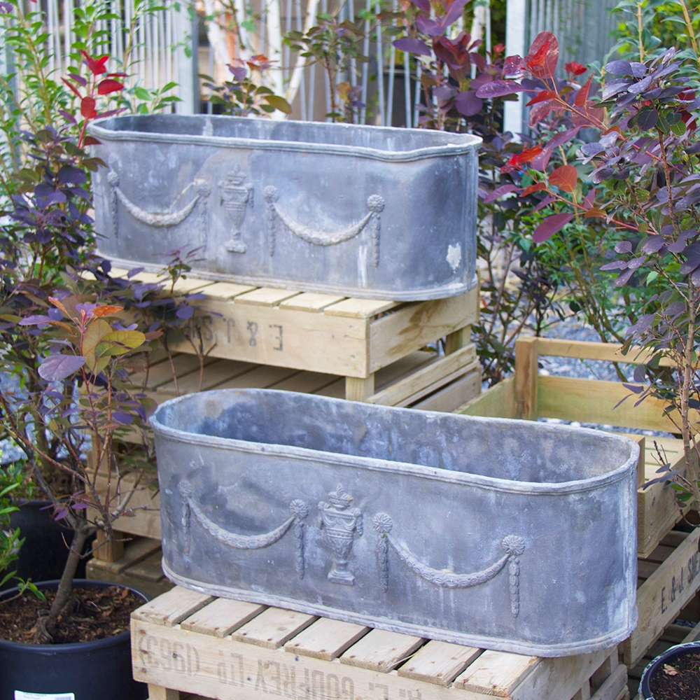 Pair of Lead Window Boxes - Beetham Nurseries