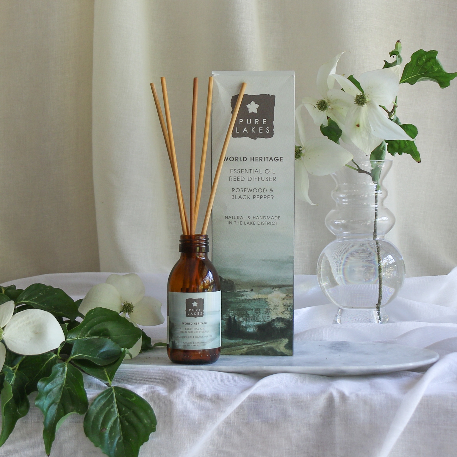 Pure Lakes Rosewood & Black Pepper Reed Diffuser 250ml - Beetham Nurseries