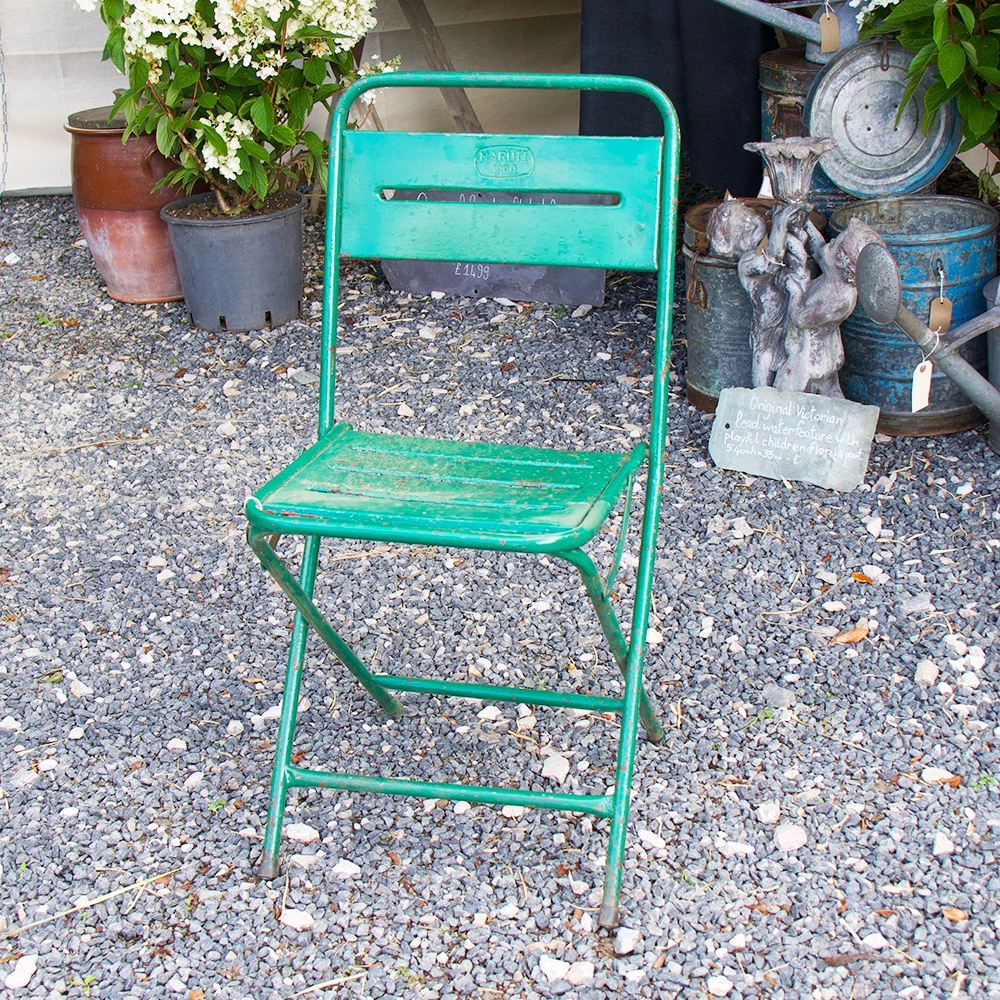 Reclaimed Folding Metal Chair - Beetham Nurseries