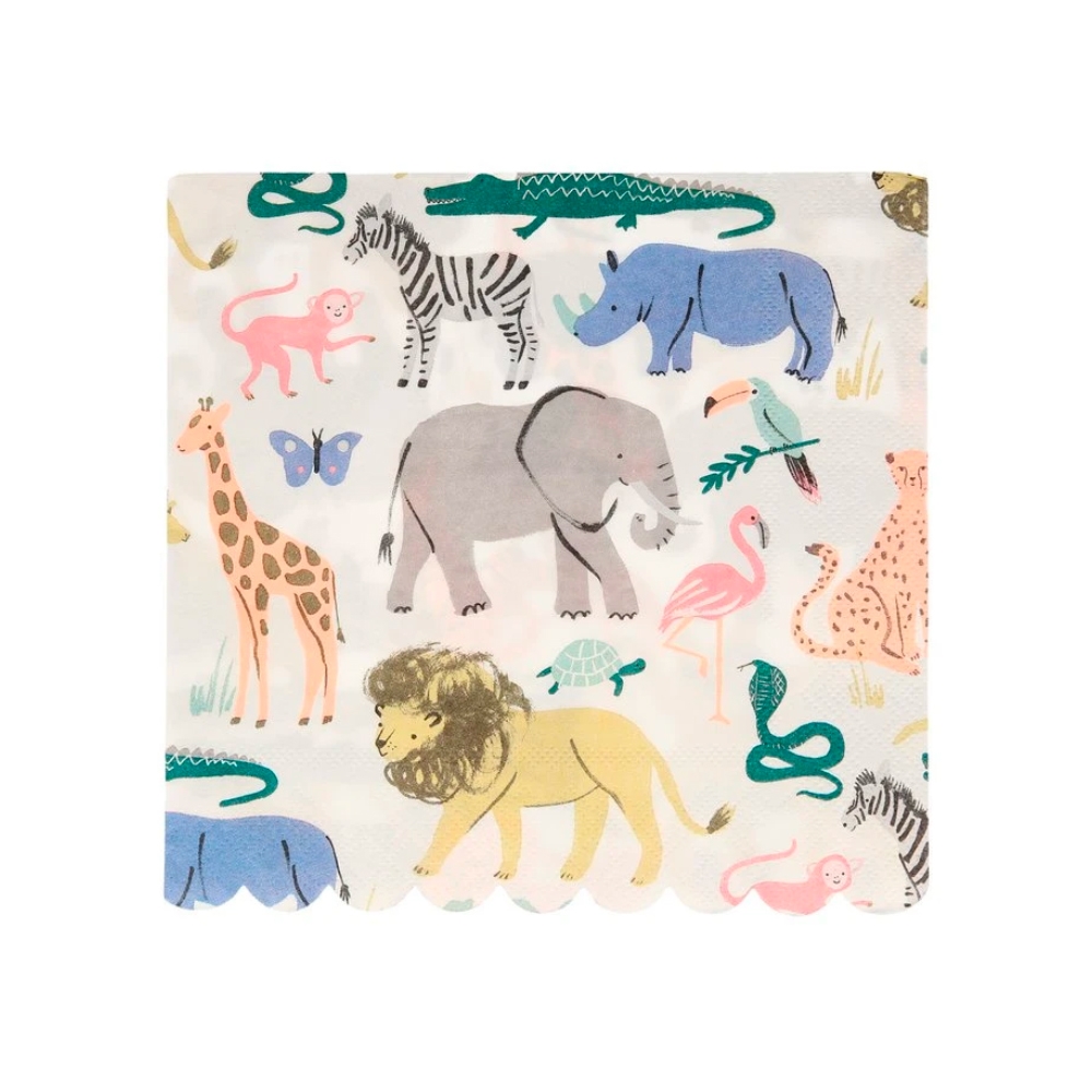 Safari Animals Large Napkins - Beetham Nurseries