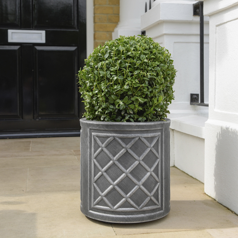 Stewart 32cm Lead Effect Round Planter - Beetham Nurseries