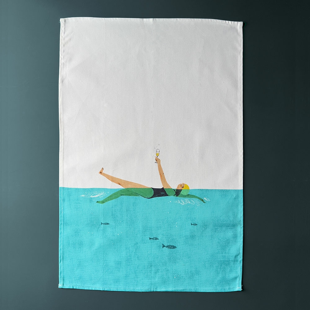 Swim & Fizz Tea Towel by Oldfield Design Co - Beetham Nurseries